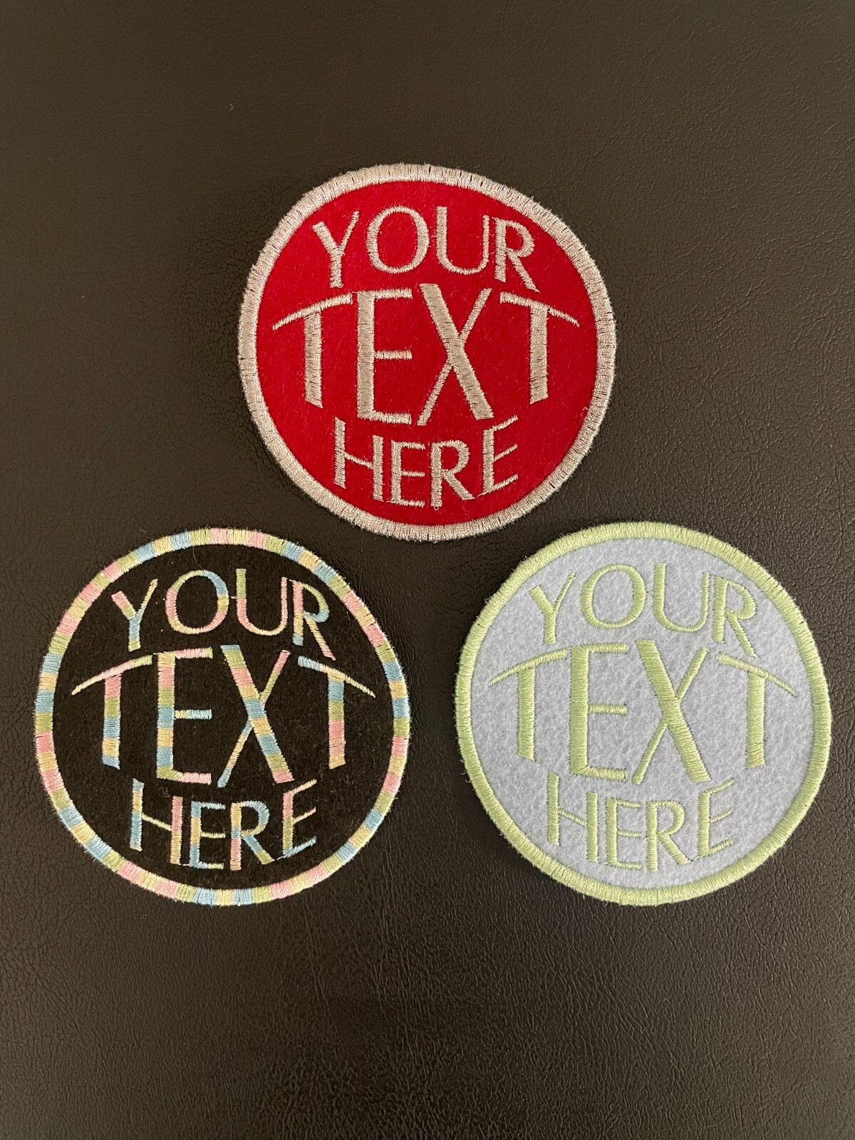 PERSONALISED EMBROIDERED NAME PATCHES BADGES IRON ON SEW ROLLED EDGE ...