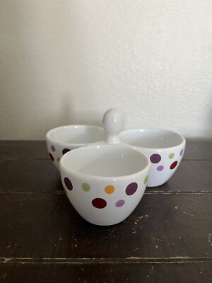 Pampered Chef Simple Additions Dots Trio Condiment/Toppings Server ...