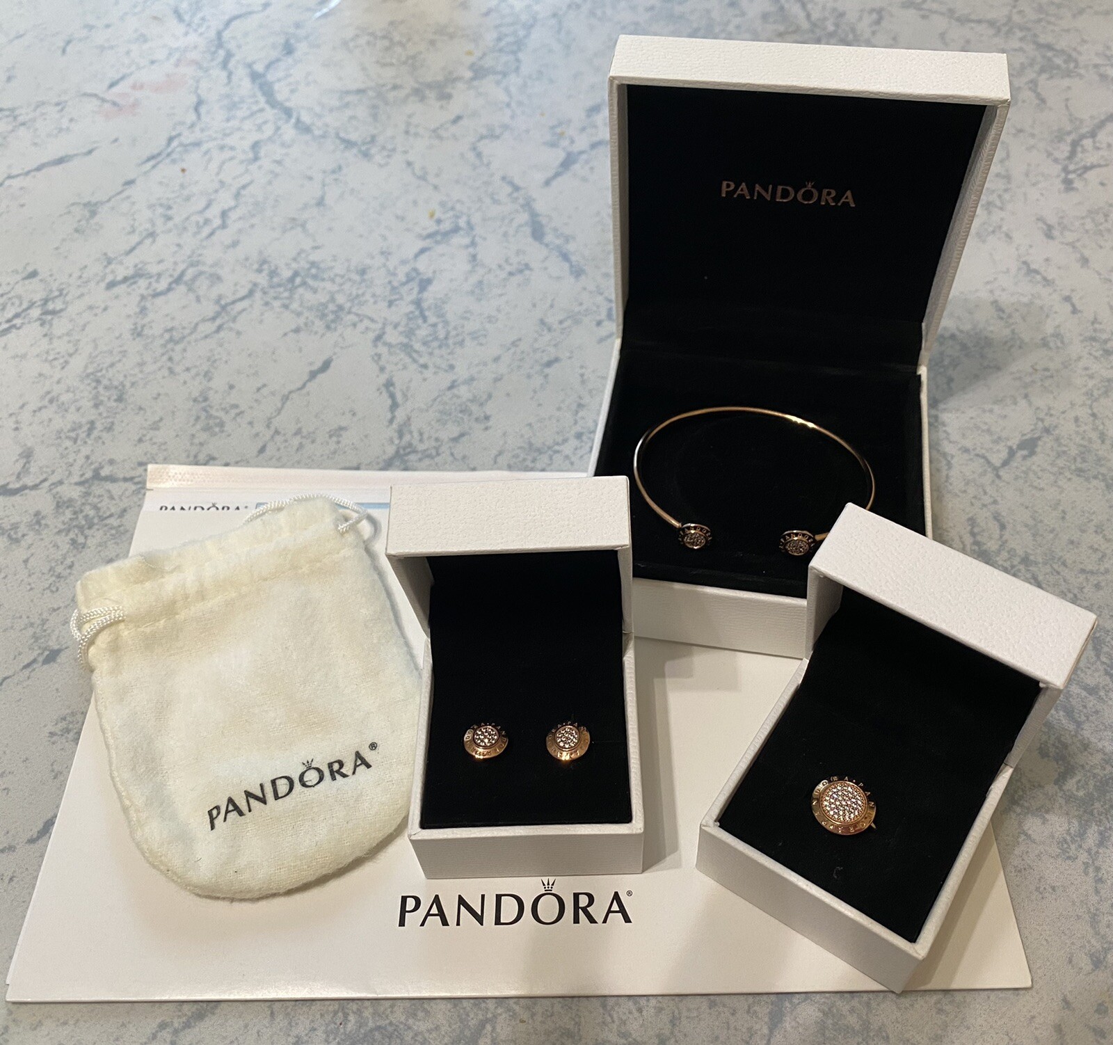 Pandora Signature Set in Rose Gold, DEFINITELY AUTHEN… - Gem