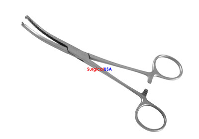 Rochester Ochsner Forceps 6.25" Curved Serrated Jaws with 1x2 Teeth Tip ...
