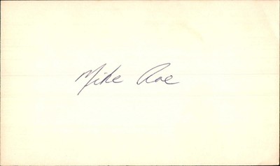 Mike Roe Signed 3x5 Index Card Cut 1968-74 Midland Cubs Peninsula ...