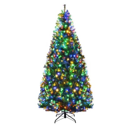7ft Fiber Optic Christmas Tree With LED Lights Green - CM20572 ...
