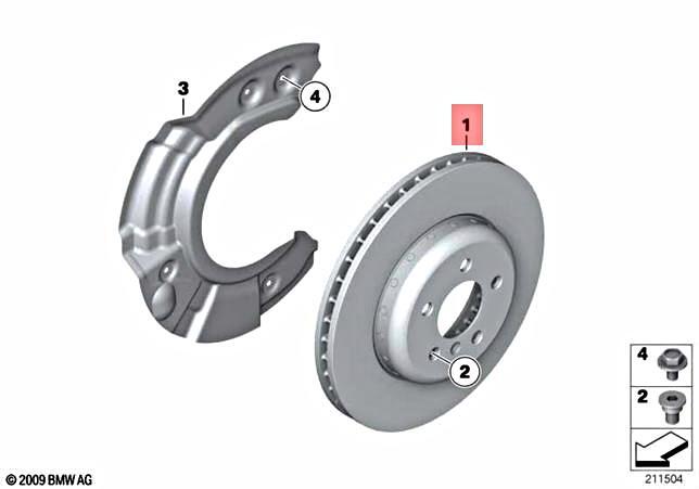 Genuine BMW Hybrid BRAKE DISC LIGHTWEIGHT VENTILATED LEFT 348X36 ...