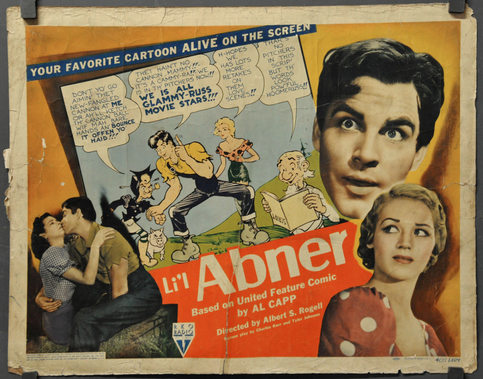 LI'L ABNER 1940 ORIGINAL 22X28 MOVIE POSTER JEFF YORK MARTHA O'DRISCOLL ...