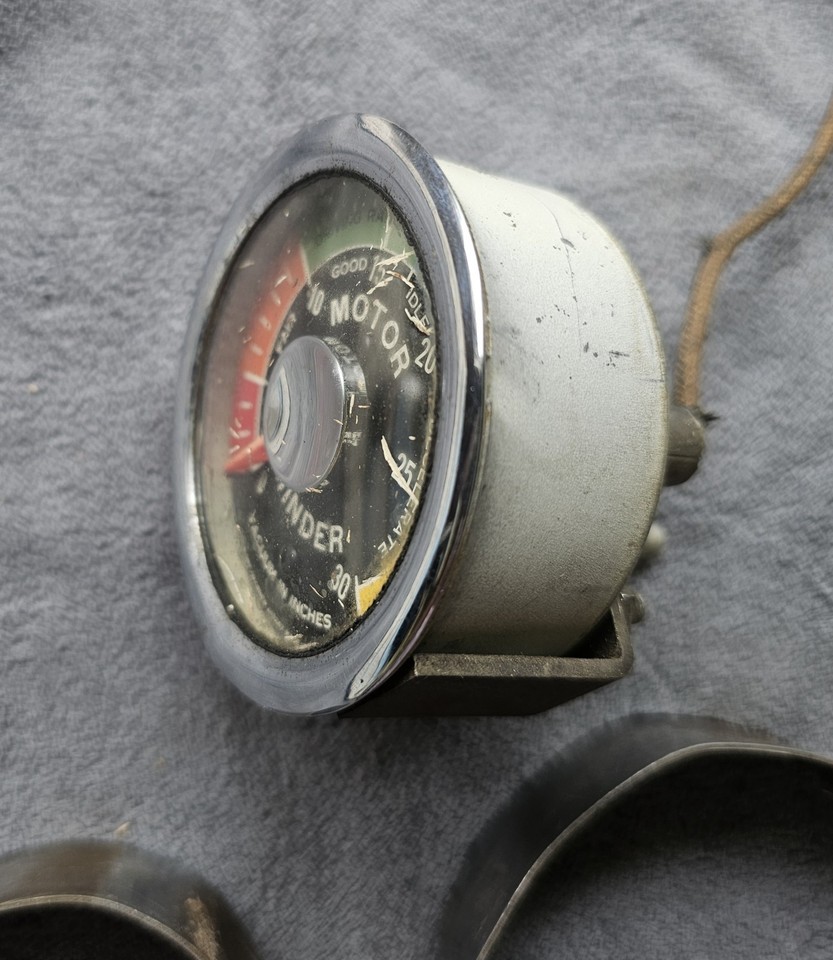Vintage Stewart Warner Motor Minder Vacuum Gauge | eBay