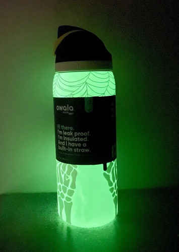 Owala Freesip 32oz Halloween RIP Skeleton Web GITD Multicolor Cup Bottle IN HAND | eBay