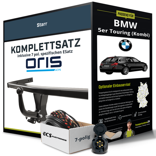 Anhängerkupplung ORIS starr für BMW 5er Touring (Kombi) +E-Satz ABE EC ...