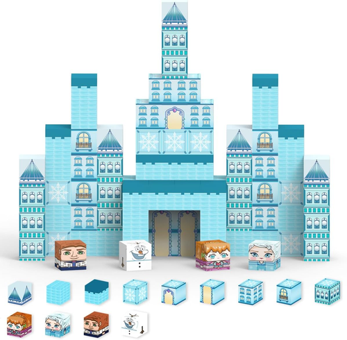 80PCS Winter Ice Princess Castle Magnetic Blocks STEM Educational ...