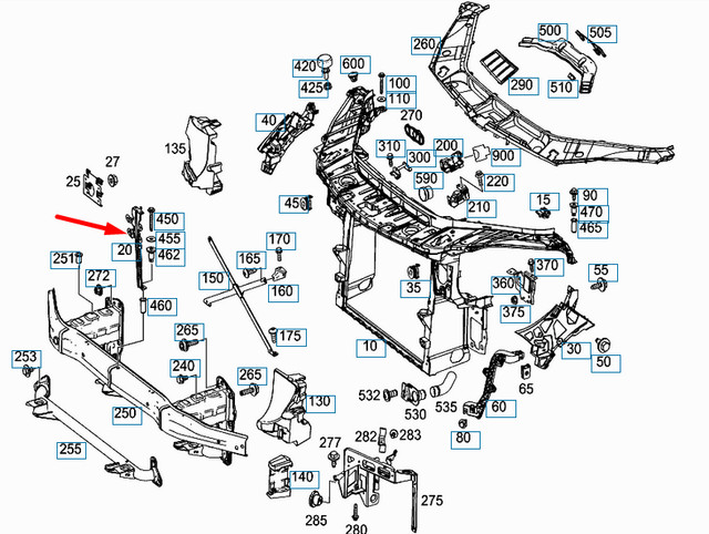 Mercedes-Benz GLE Coupe C292 Distance Sensor Bracket A1666264031 ...