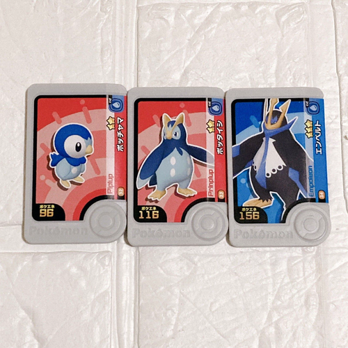 POKEMON FRIENDA Card 1-3-032,3,4 Piplup Prinplup TAKARA Japan Pick Tag ...