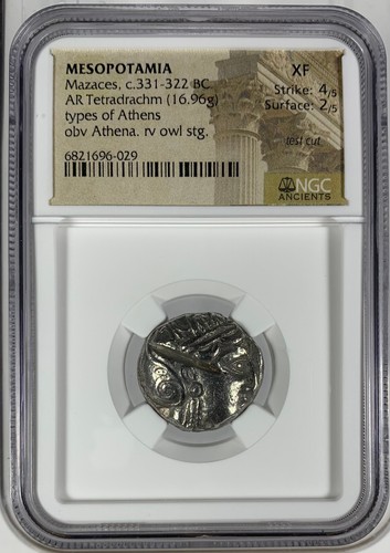 Mesopatamia - Mazaces, 331-322 BC - AR Tetradrachm - NGC XF - Rare ...