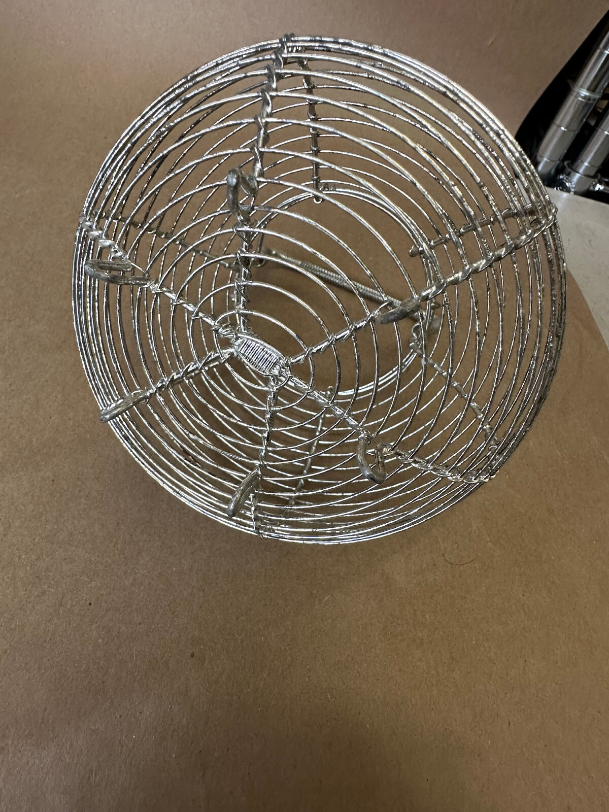 Egg Basket Wire Metal Handle Footed Coil Covered 7 1/2" Tall 5 3/4 ...
