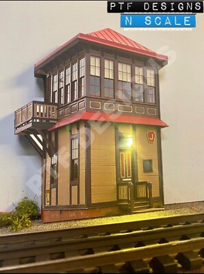 N Scale “ Strasburg J Tower “ Trackside Building Flats w/LED - Switch ...