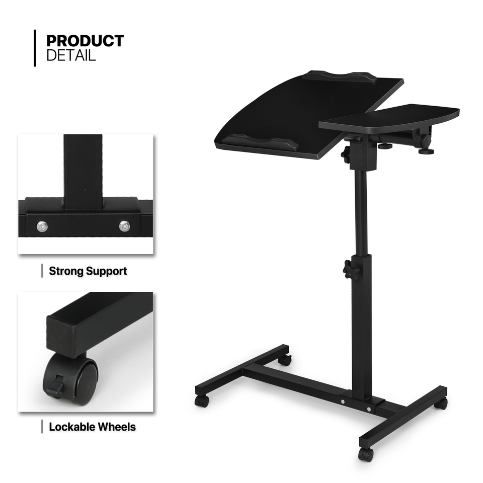 [ROLLING SWIVEL LAPTOP DESK]Stand Up Workstation Adjustable Height ...