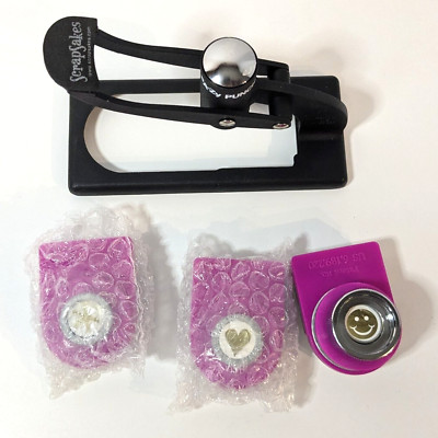 Scrapsakes EA-ZY Punch Craft Tool with 3 Punches, Heart, Smile Face ...