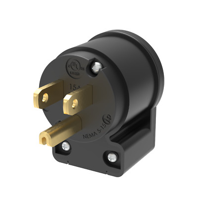 Male 90 Right Angled Extension Cord Replacement Ends 15A 110V Power ...