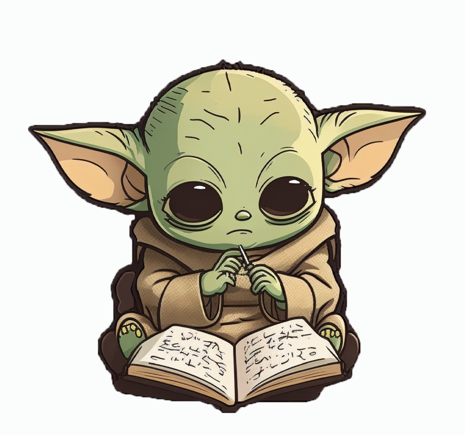 Baby Yoda Reading Decal Sticker, Car, Window, Tumbler Sticker Decal | eBay