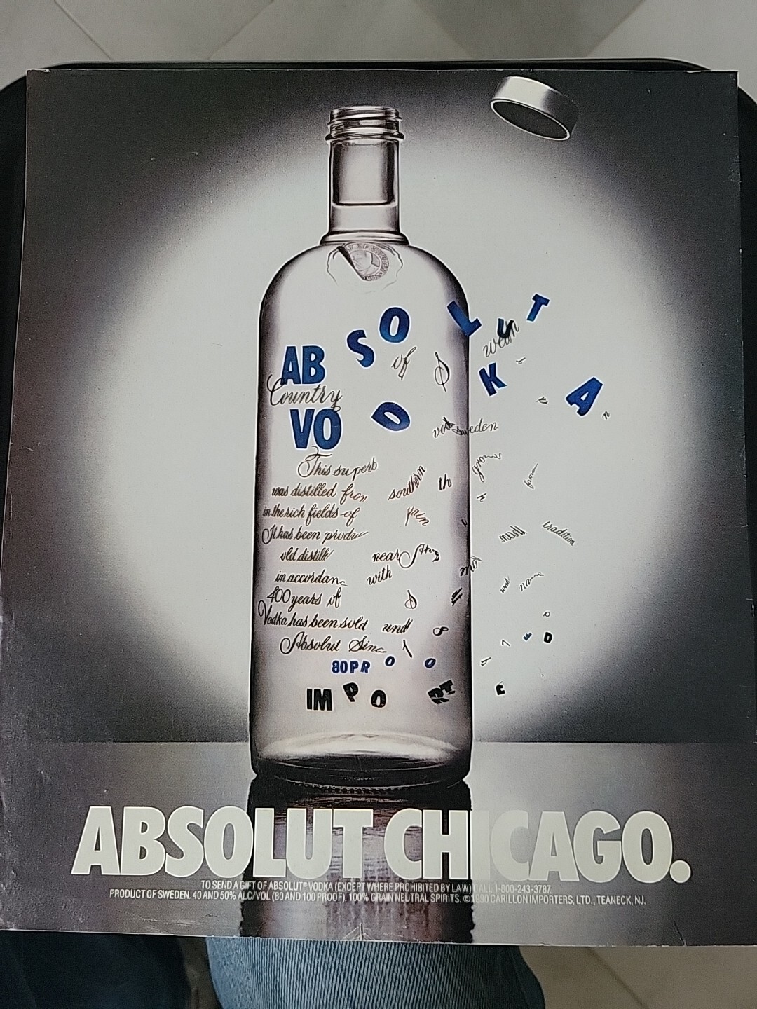 1991 Absolut Chicago Vodka of Sweden bottle Vintage ad | eBay