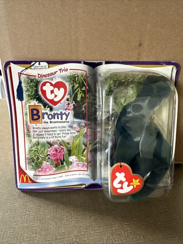 TY Teenie BRONTY The Brontosaurus Beanie Baby McDonalds Dinosaur 2000 ...