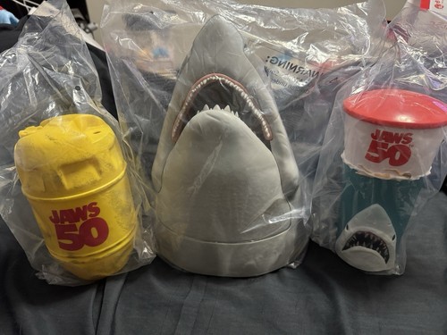 Jaws 50th Anniversary Popcorn Bucket And 2 Sipper Cups | eBay