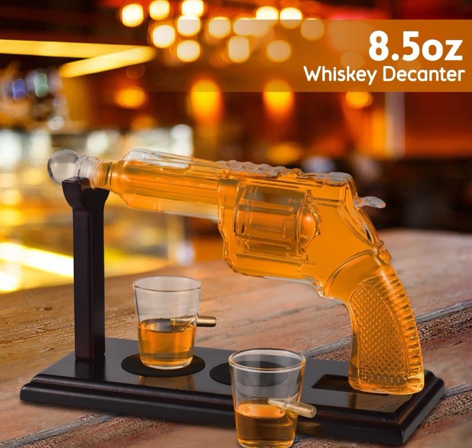 Pistol Whiskey Decanter Sets for Men Unique Whiskey Gifts for Men | eBay