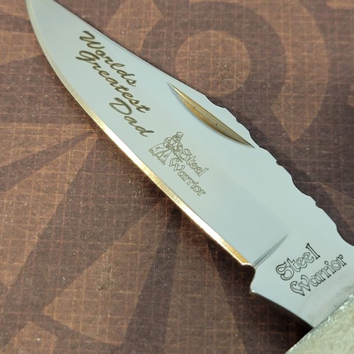 Steel Warrior Combs Custom Lockback Knife Stag Handles Greatest Dad | eBay