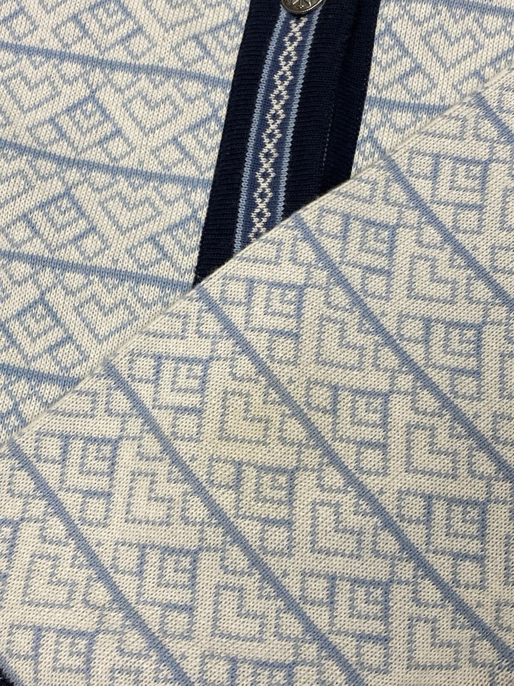 Icewear Icelandic Cardigan Womens Large White Blue Nordic Sweater 100% ...