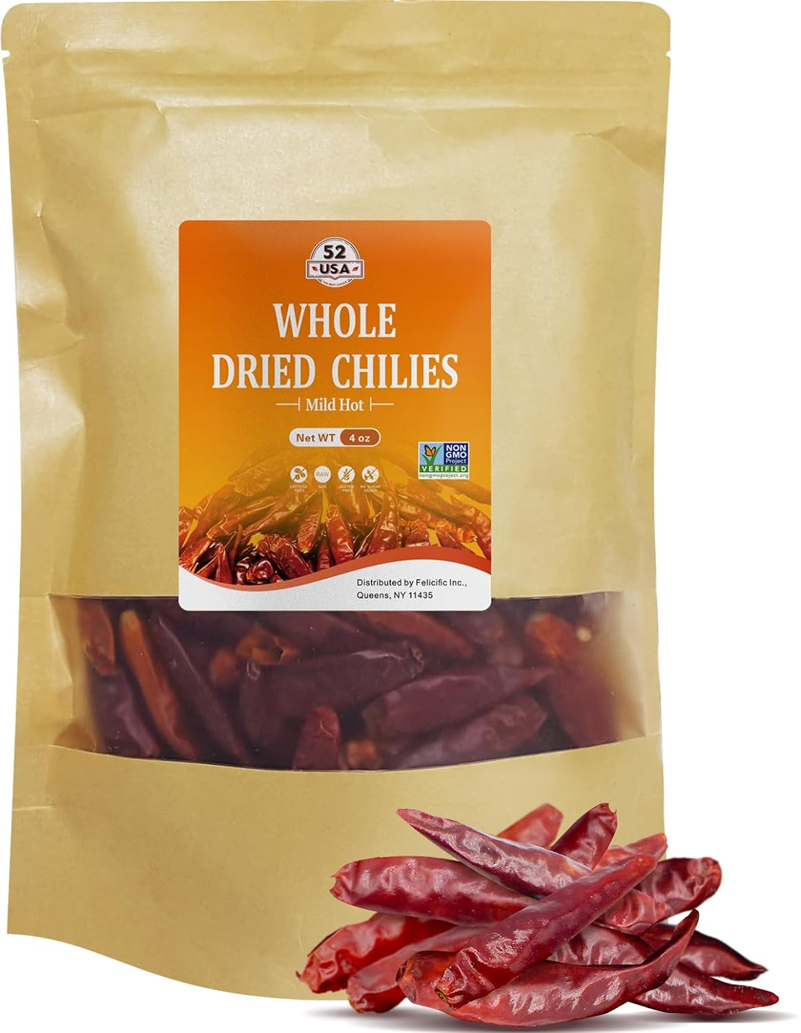 Szechuan Red Dried Chilis, Whole Chili, Mild Spicy Chinese Chili 4 Oz ...