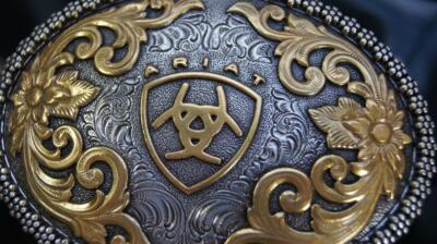 Ariat LOGO Western Oval Filigree Shield Berry Edge Belt Buckle A37005 ...