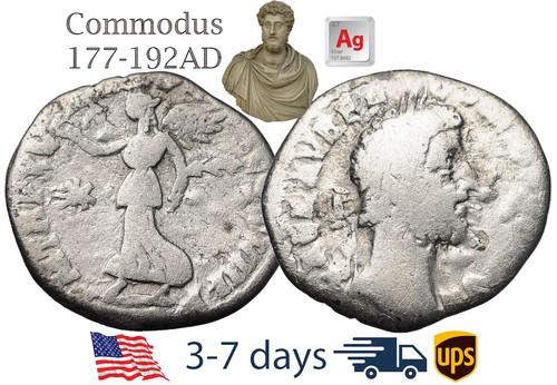 Ancient Roman Empire Coin Silver Denarius COMMODUS 177 - 192 AD ...