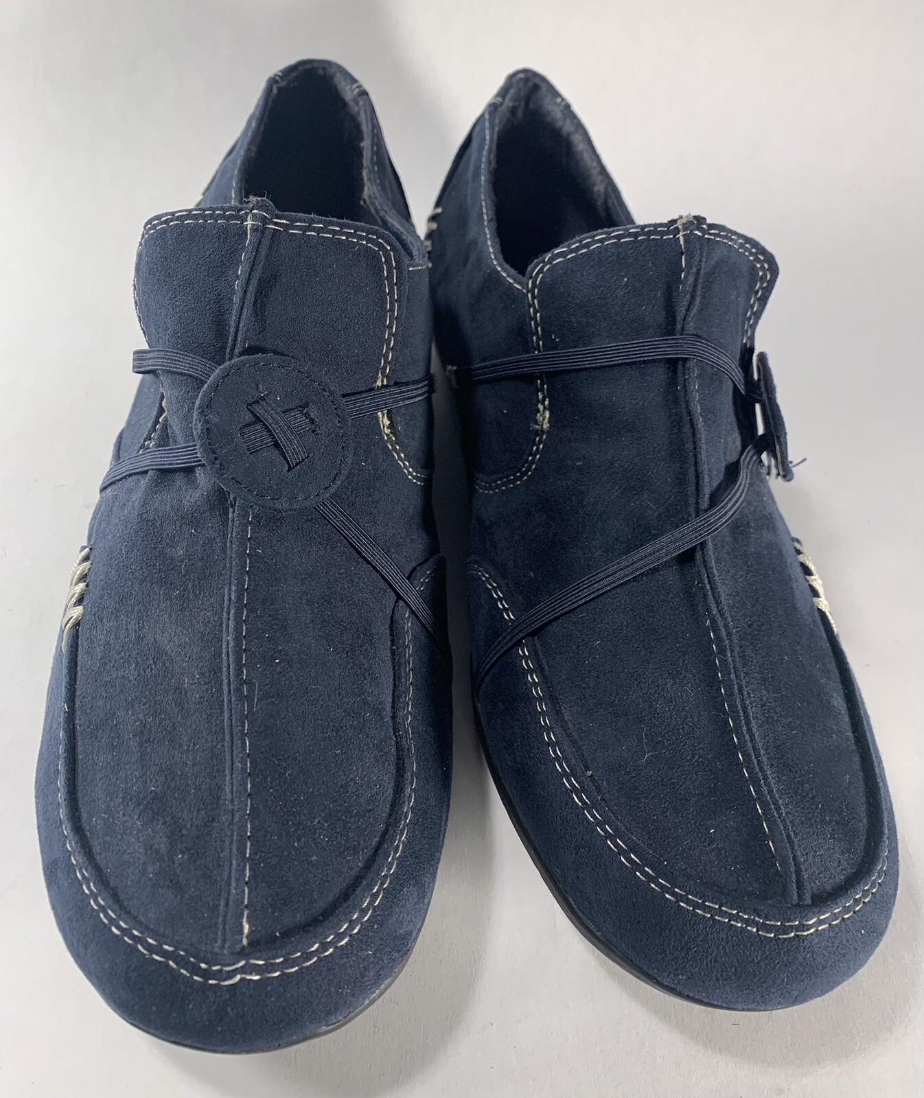 Classique Shoes Womens 9W Slip On Loafers Comfort Blue Fabric Closed ...