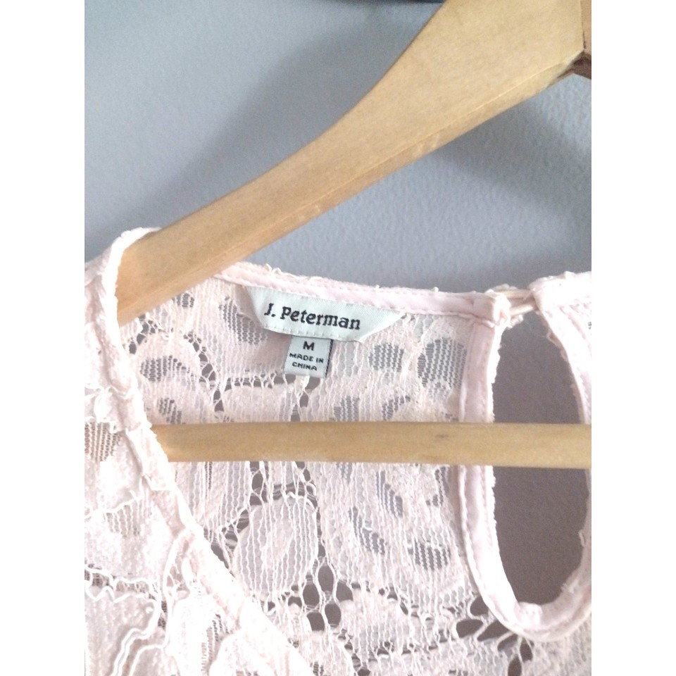 J Peterman vintage womens pink lace dress medium demure cottage core | eBay