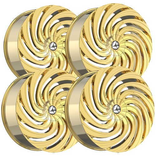 (Set of 4) Azara AZA-535 24x9 5x115/5x120 +15mm Gold Wheels Rims 24 ...