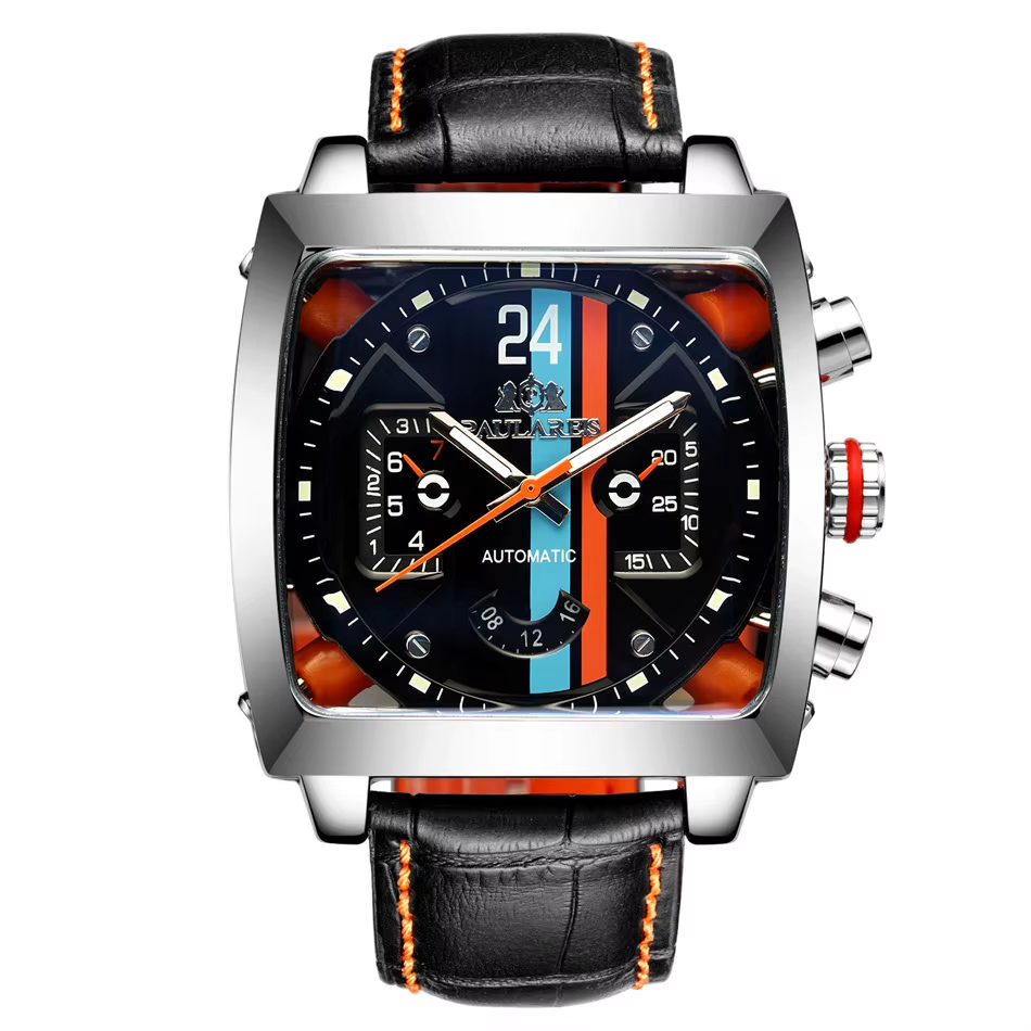 Luxury Men Automatic Self Wind Mechanical Watch for Men Rubber Strap ...