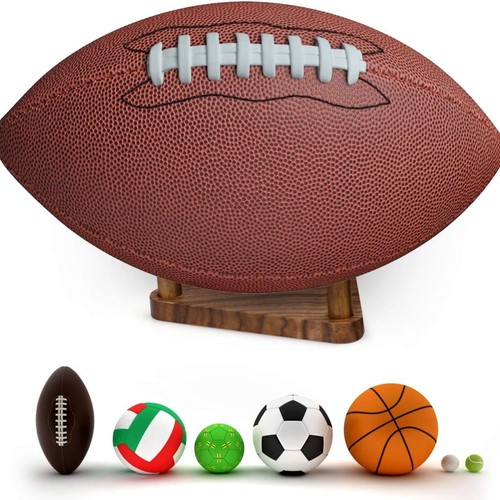 Kids Sports Room Decor Premium Wooden Triangle Ball Display Stand ...