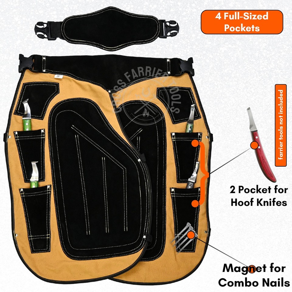 29” Farrier Apron Leather Chaps Hoof Trimming Work Horse Blacksmith ...
