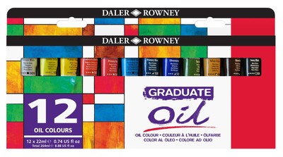 Daler-Rowney Graduate Oil Paint Set 22ml 12/Pkg-Assorted Colors ...