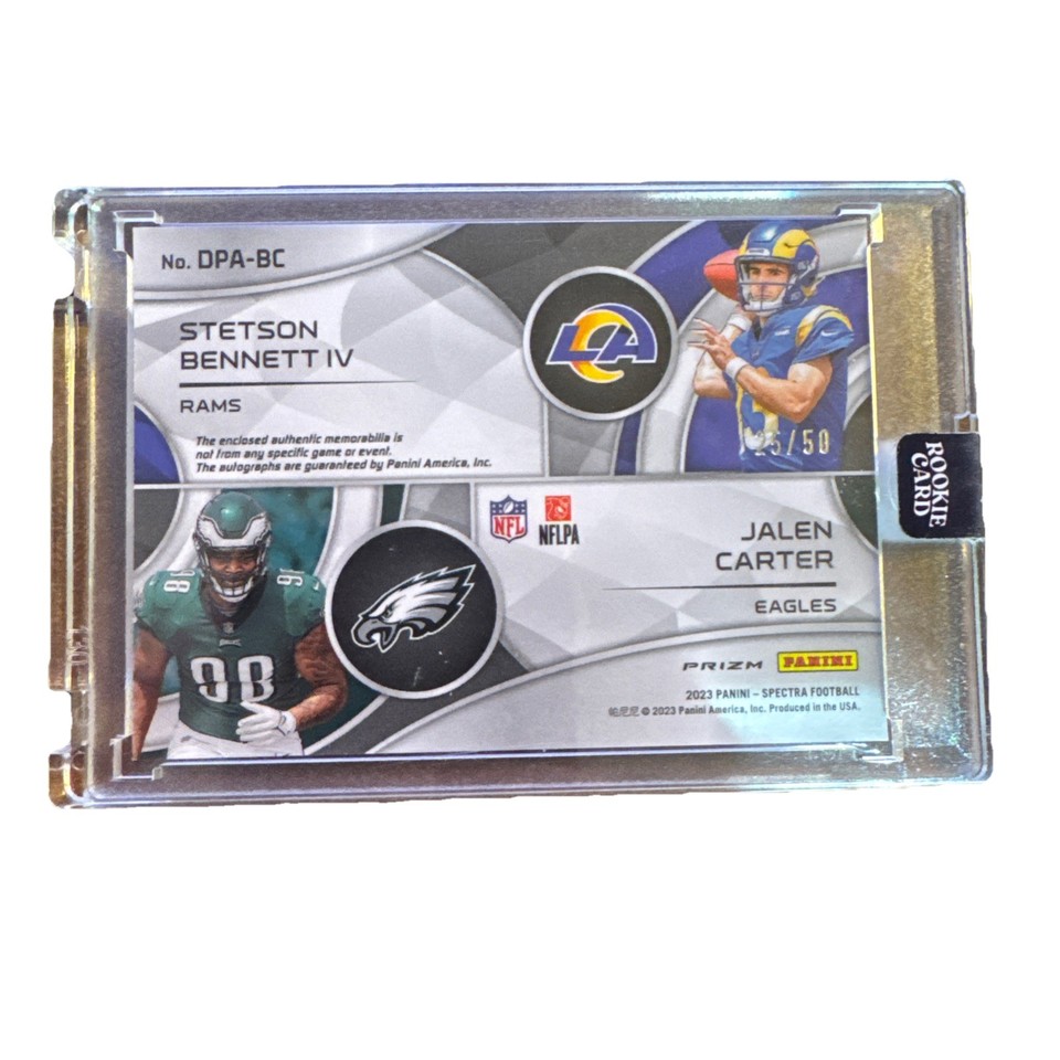 2023 Spectra Football Stetson Bennett/Jalen Carter Rookie Dual Patch ...