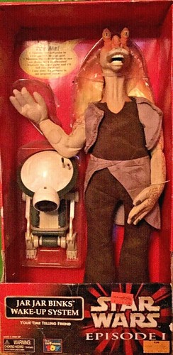 STAR WARS JAR JAR BINKS PLUSH W/T PIT DROID TIME PIECE WAKE UP SYSTEM ...
