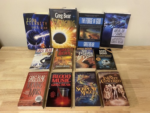 Greg Bear lot of 12 Eon Eternity Venging Blood Music Slant Forge of God ...