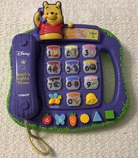 Vtech Disney Winnie The Pooh Play and Learn Phone 10 Numbers Buttons ...