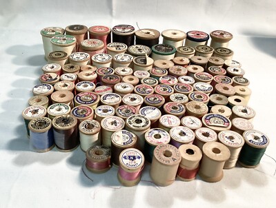 Vintage Wooden Thread Spools With Thread Various Sizes J&P Coats, Coats ...