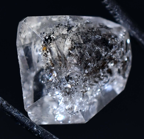 9.00 Ct Rare Herkimer Diamond Water Clear Quartz Crystal Anthraxolite ...