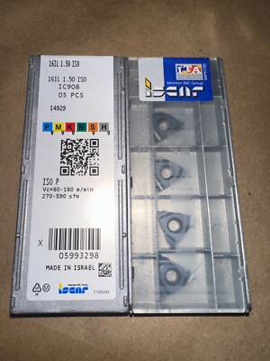 ISCAR CARBIDE INSERTS QUANTITY 5 INSERTS 16IL 1.50 IS0 IC908 | eBay