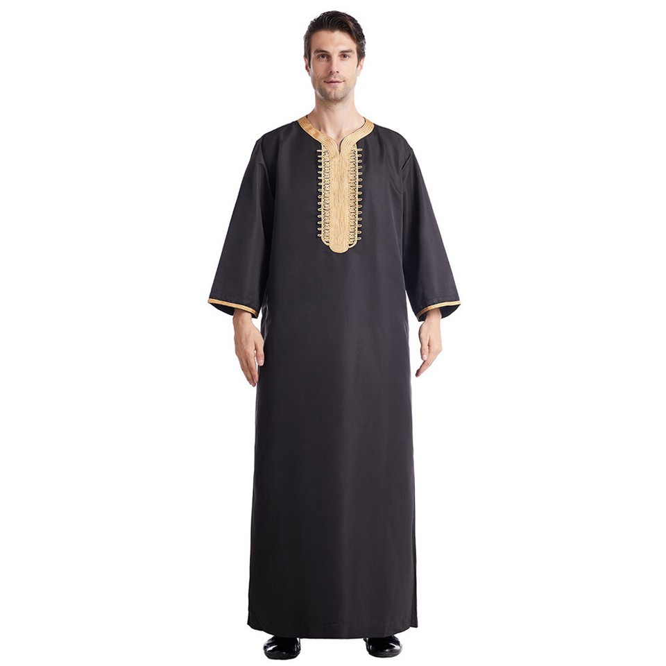 Mens Saudi Arab Muslim Robe Long Thobe Jubba Dishdasha Thawb Thoub ...