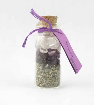Vision Pocket Spell Bottle Herbs Stones Clarity Wiccan Pagan Altar ...