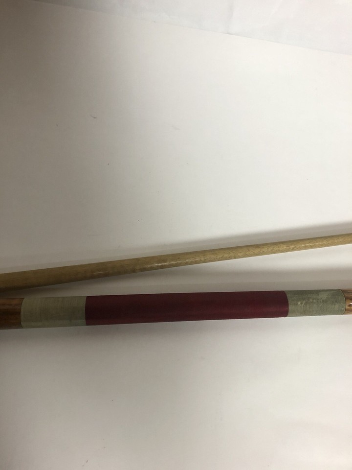 Vintage Pool Cue Wrapped Handle Black Brown Red Splices Billiards | eBay