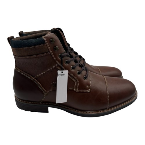 Sonoma Graham Boots Mens 13 WIDE Cognac Brown Faux Leather Mid Calf ...