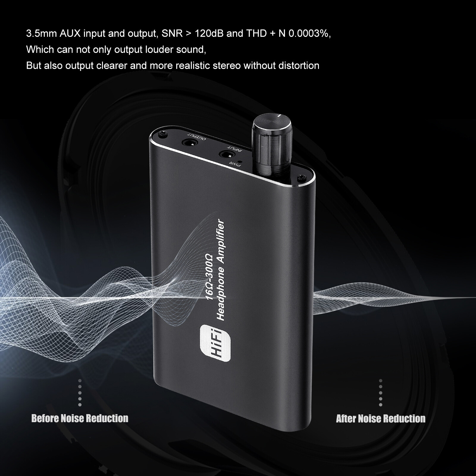 16-300Ω HiFi Earphone Headphone Amplifier Portable AMP 3.5mm & Audio ...