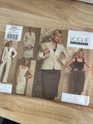 Vogue V1021 Pattern 00s Fashion Capsule Wardrobe Business Evening Power ...